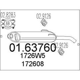 MTS Bakre ljuddämpare 01,63760, Från 1252 kr