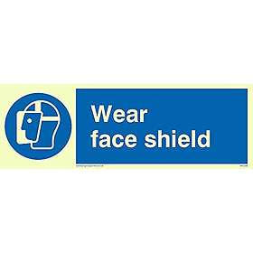 Viking Signs skyltar MP288-L15-P "Wear Face Shield" skylt, halvstyv ...