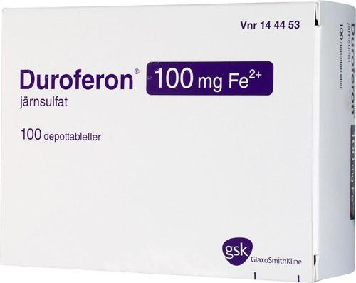 Jämför priser på GSK GlaxoSmithKline Duroferon 100mg Fe2+ 100 Tabletter ...